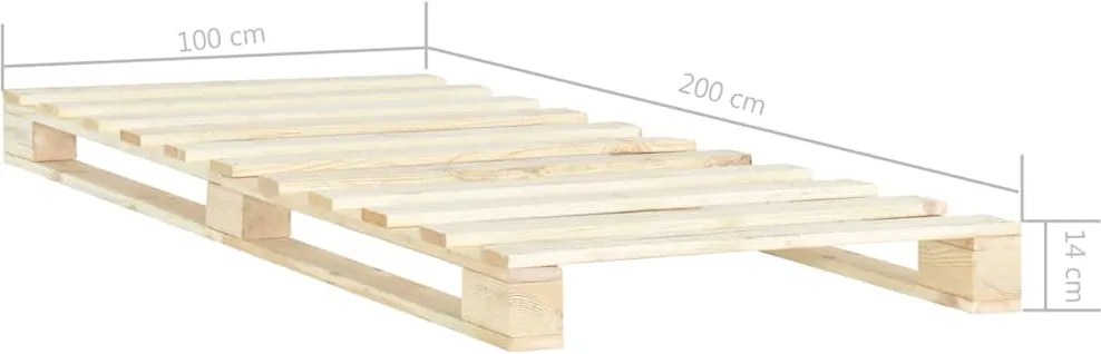 Rám postele z palet masivní borovice 100 x 200 cm 285235