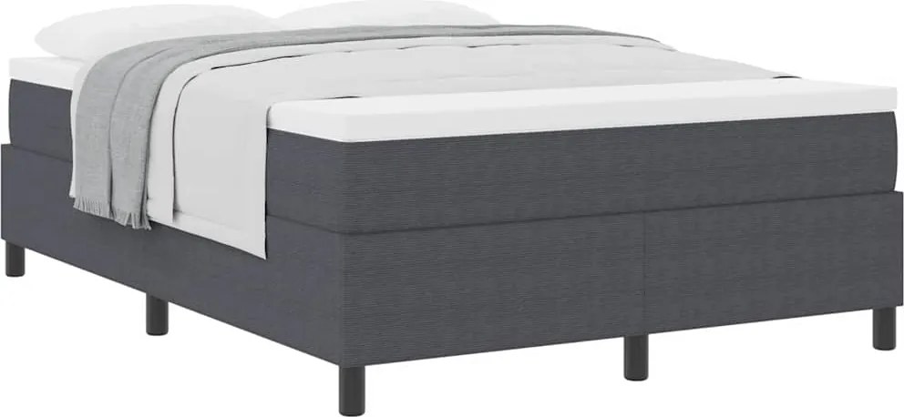 Postel s boxspringem Tmavě šedá a bílá 140 x 200 cm 3337468