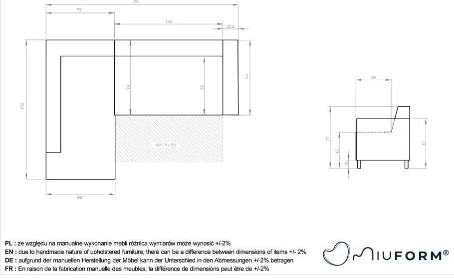 Antracitová rozkládací/s úložným prostorem rohová pohovka (levý roh/do L) Classy Sophie – Miuform