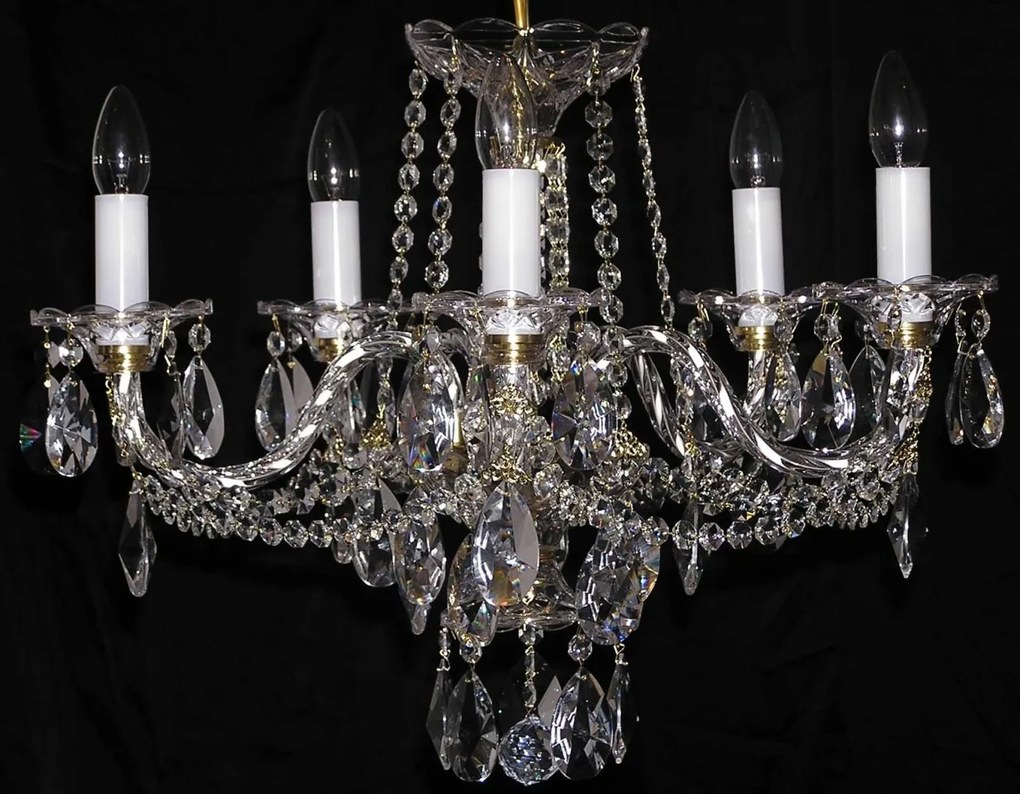 5 Arms glass crystal chandelier with Swarovski crystal almonds