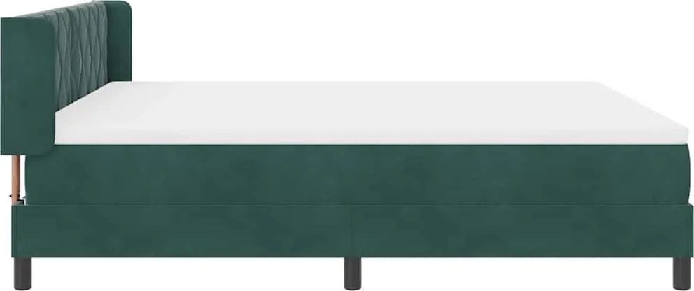 Postel s boxspringem s čelo Tmavě zelená 200 x 180 cm samet 3341537