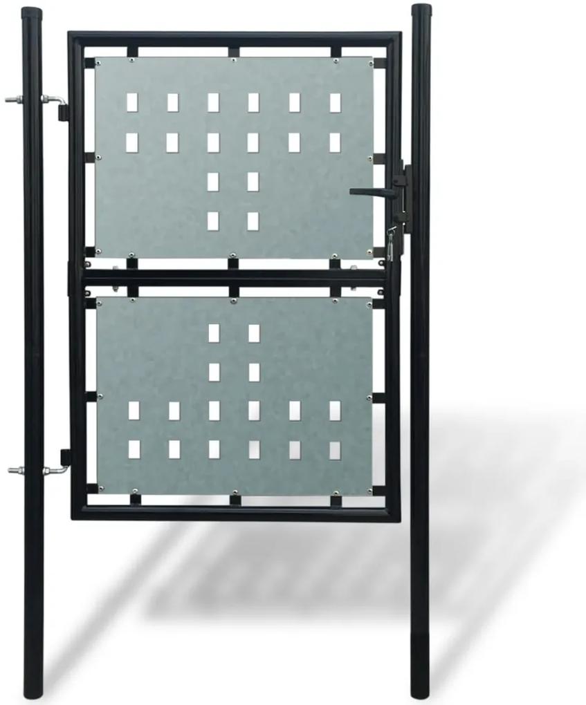Černá jednokřídlá plotová brána 100 x 200 cm,  141687