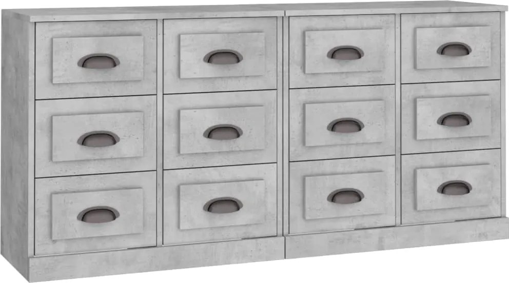 Příborníky 2 ks betonově šedé kompozitní dřevo 3185283