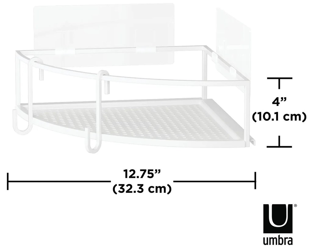 Umbra, Rohová sada polic do koupelny Cubiko Shower Corner| bílá