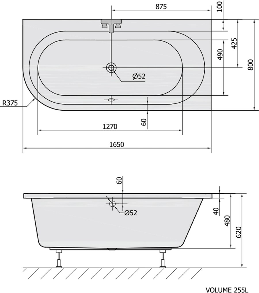 Polysan ASTRA R 165 x 80 x 48 cm 34611 vana
