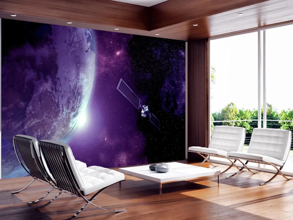 Fialový vesmír (150x105 cm) - Murando DeLuxe