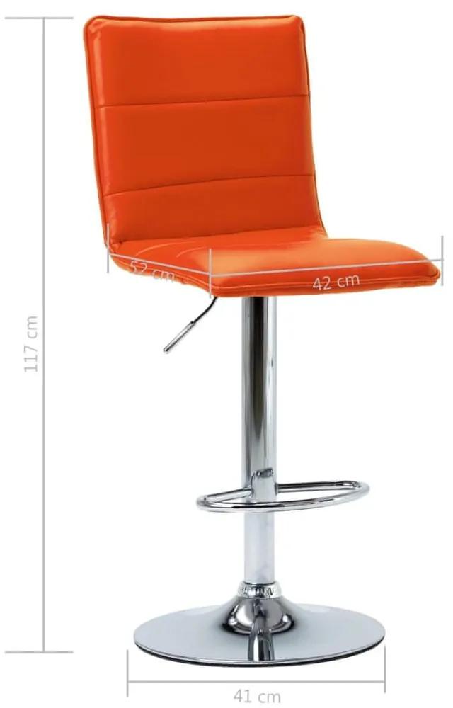 Petromila Barová židle oranžová umělá kůže