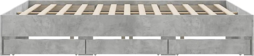 Rám postele se zásuvkami betonově šedý 160 x 200 cm kompozit 3207262