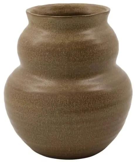 House Doctor Keramická váza Juno Camel 19 cm, hnědá barva, keramika