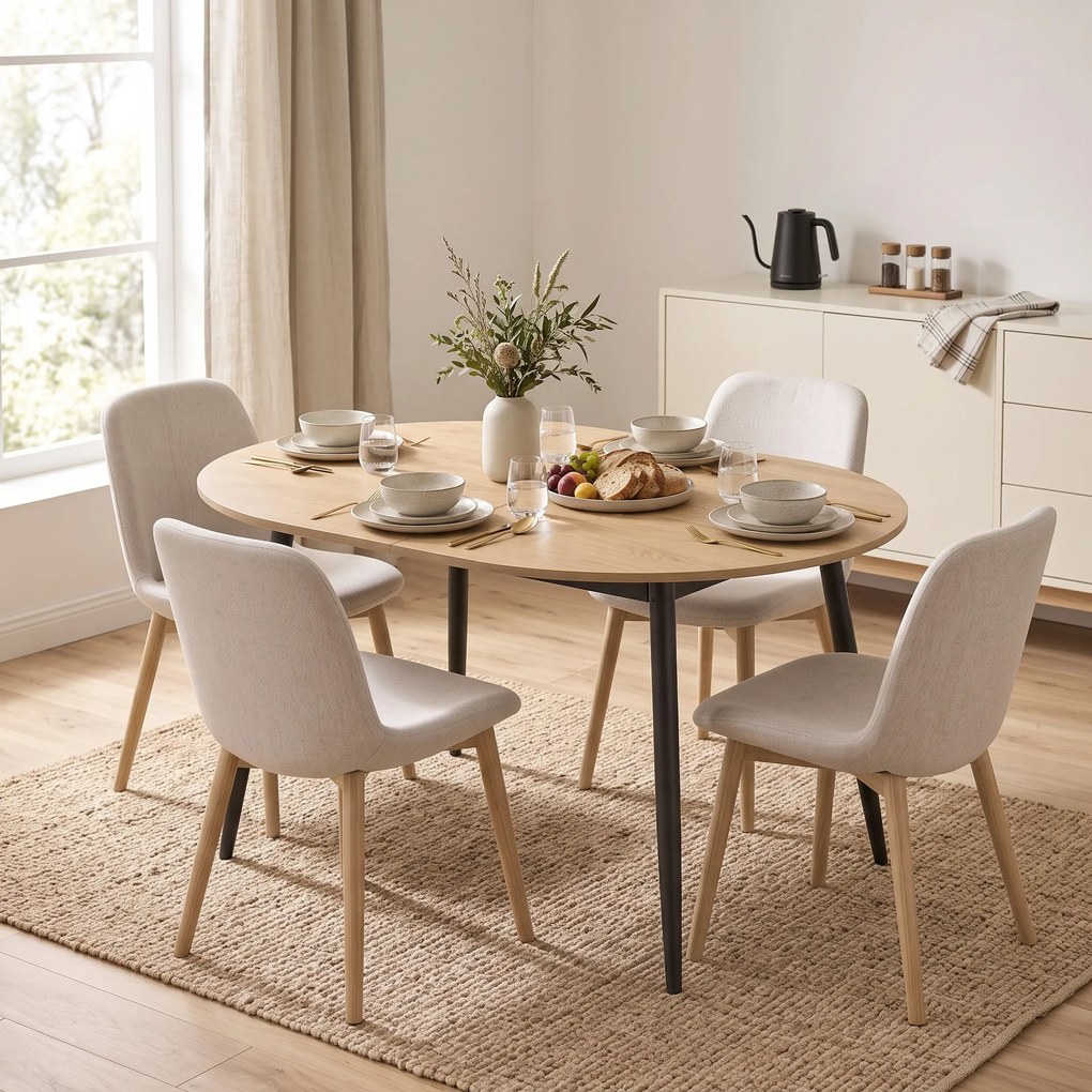 HOMCOM jídelní stůl Roztažný jídelní stůl o rozměrech 120–160 x 80 cm pro 4–6 osob s venkovským stylem kuchyně, jídelny a dubu