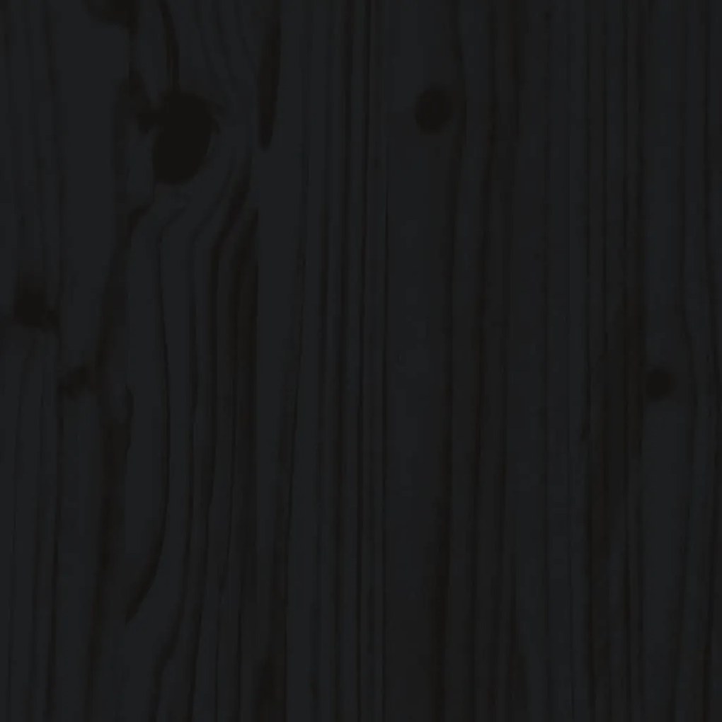 Stolní deska kulatá černá Ø 60 x 3 cm masivní borové dřevo - Default Title