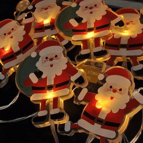 Solight LED okenní řetěz - Santa, 6x LED, přísavný, 120cm, 2x AA