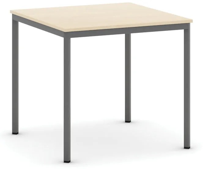 Jídelní stůl, 800 x 800 mm, deska ořech, podnož tm. šedá