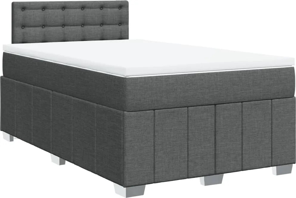 Box spring postel s matrací tmavě šedá 120x190 cm textil 3289322