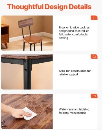 Barový stůl, Sada 5 barových stolů o průměru 889 mm VEVOR