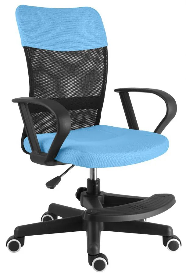 Dětská židle Neoseat MONKEY s podnoží — látka, černá / světle modrá