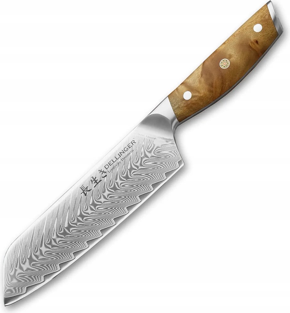 Kuchyňský nůž Santoku 180 mm Dellinger Longevity Damascus Edition