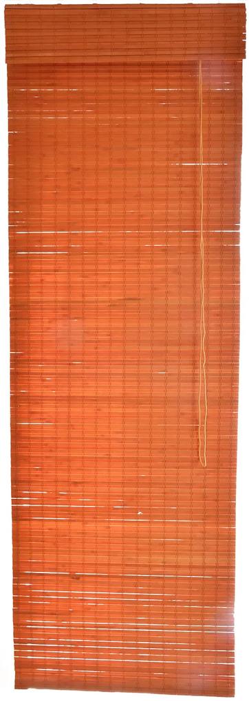 Vingo Rozbalená bambusová římská roleta oranžová Šířka rolety: 80 cm, Rozvin rolety: 200 cm