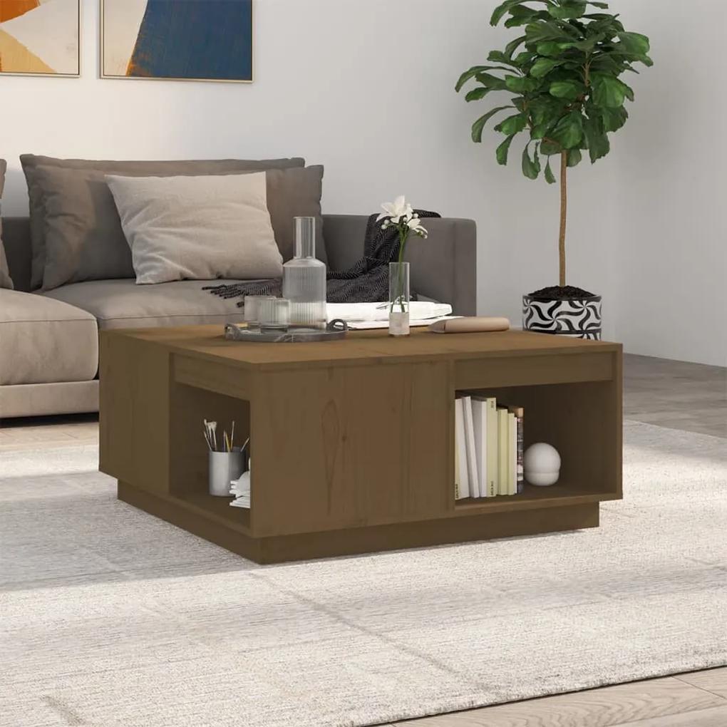 vidaXL Konferenční stolek 80x81x36,5 cm masivní borové dřevo [814528] Barva: Bílá