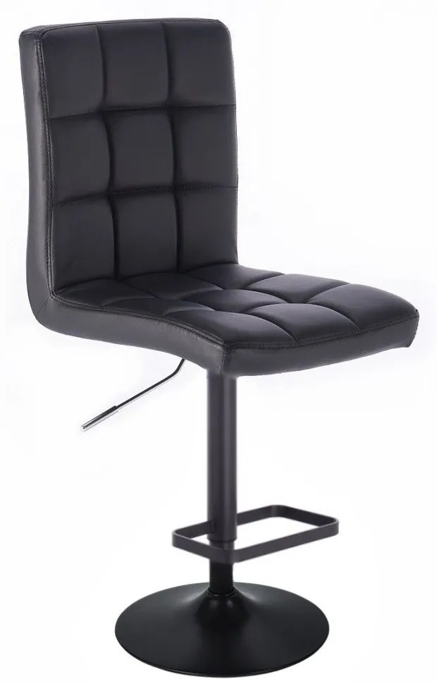 LuxuryForm DESIGN Barová židle TOLEDO na černé kulaté podstavě - černá