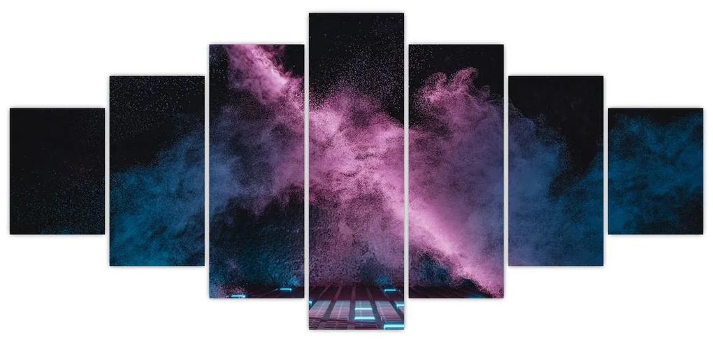 Obraz - Růžovo-modrý kouř (210x100 cm)