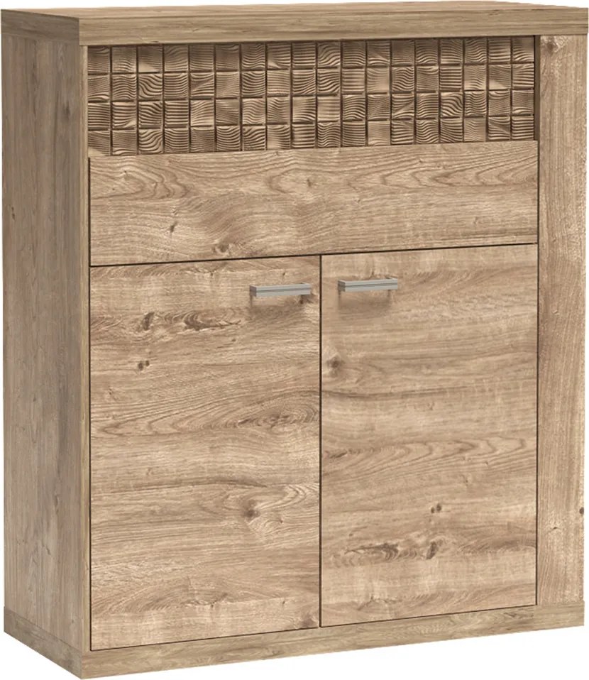NATURAL | komoda N6 se zásuvkami a policí | 120 cm | dub ribbeck