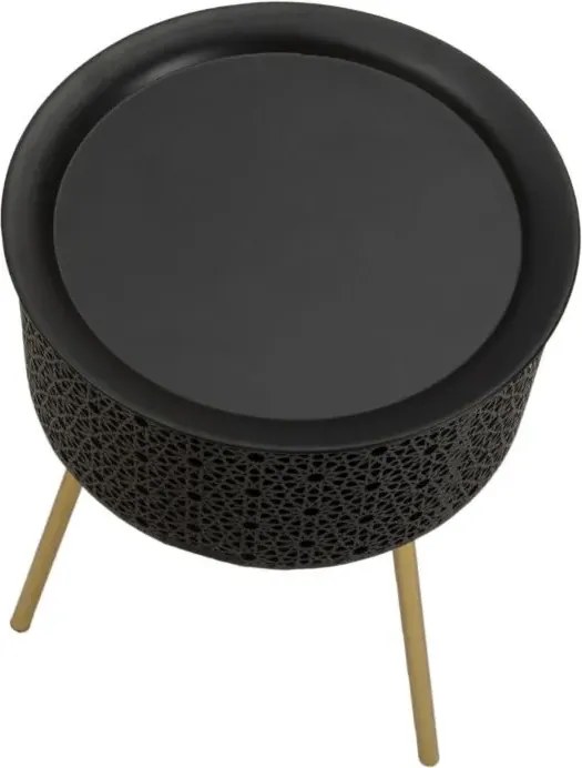 Odkládací stolek Blacky 35 cm černý/zlatý