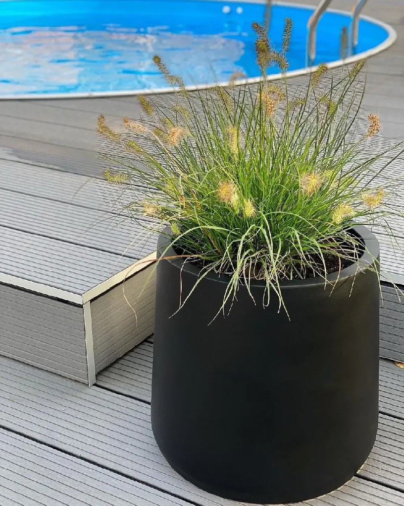 Květináč VEKRA, sklolaminát, výška 40 cm, černá