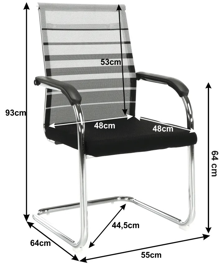 Kondela Zasedací židle, šedá/černá/stříbrná, ESIN