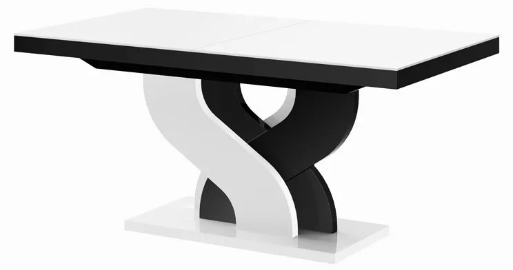 Jídelní stůl BELLA (bílá lesk/černá lesk/bílá lesk)