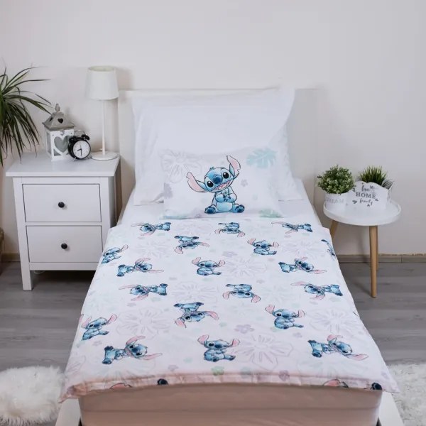 Jerry Fabrics Povlečení do postýlky Lilo and Stitch Ohana White baby 100x135, 40x60 cm