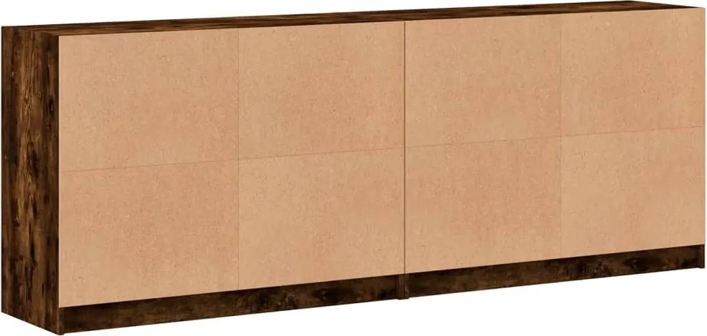 Knihovna s dvířky kouřový dub 204 x 37 x 75 cm kompozitní dřevo 3206535