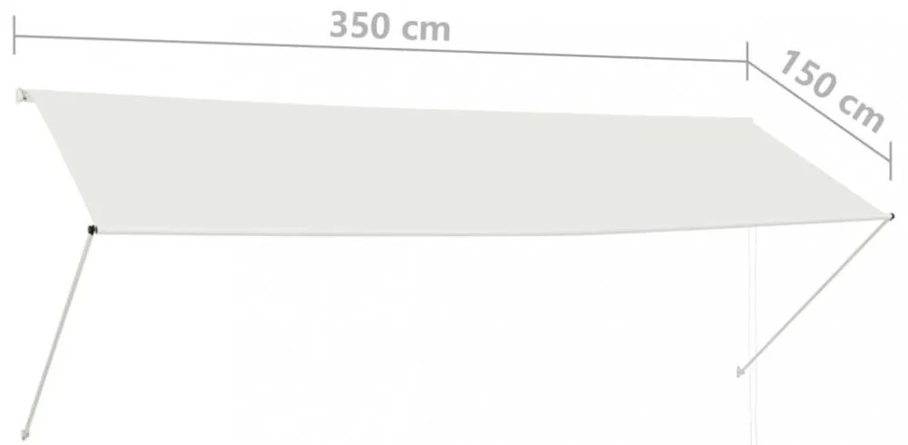 Zatahovací markýza 350x150 cm Dekorhome Krémová