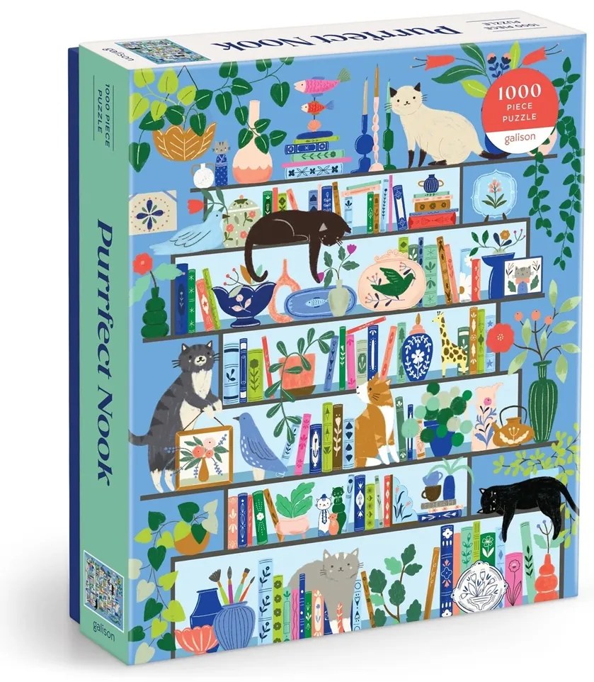 Galison Puzzle Kočičí knihovna 1000 dílků