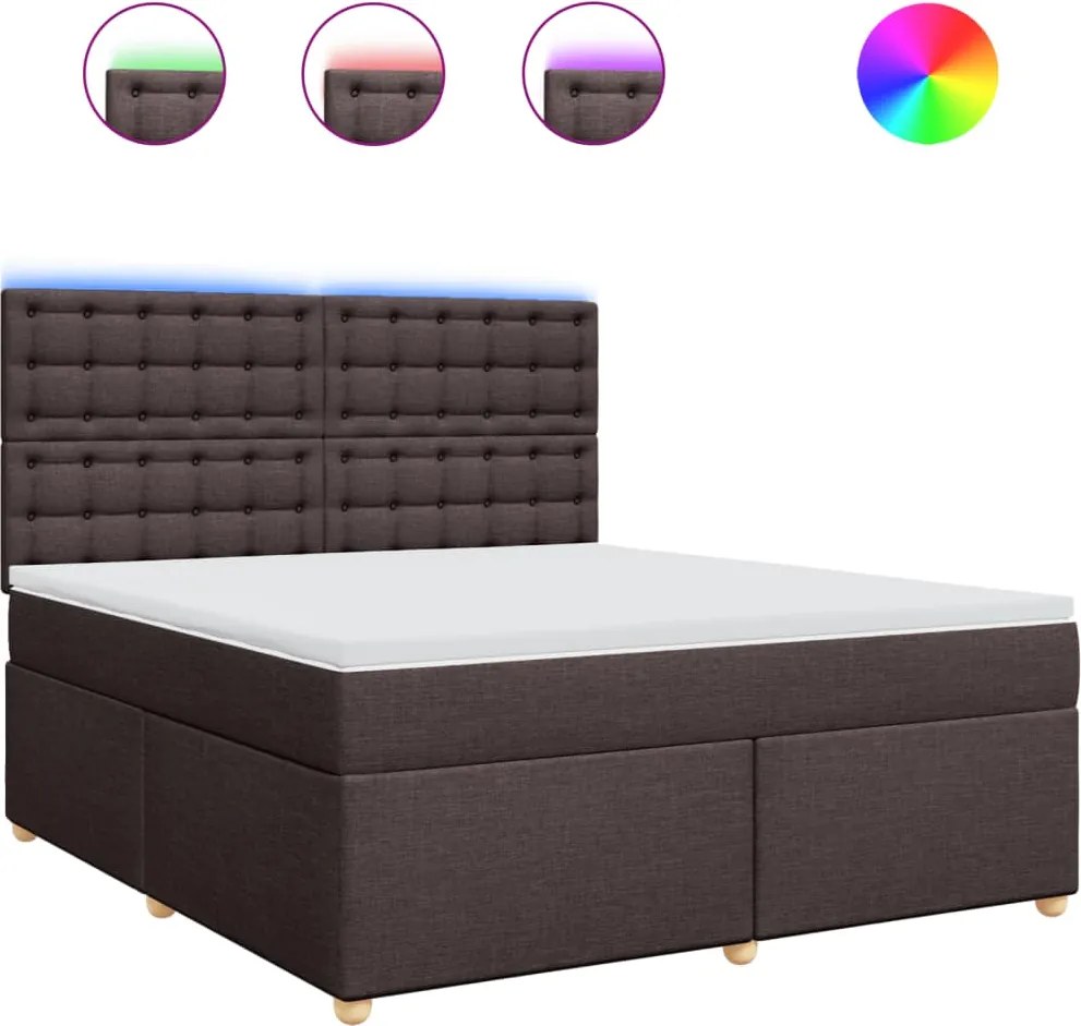 Box spring postel s matrací tmavě hnědá 180x200 cm textil 3293676