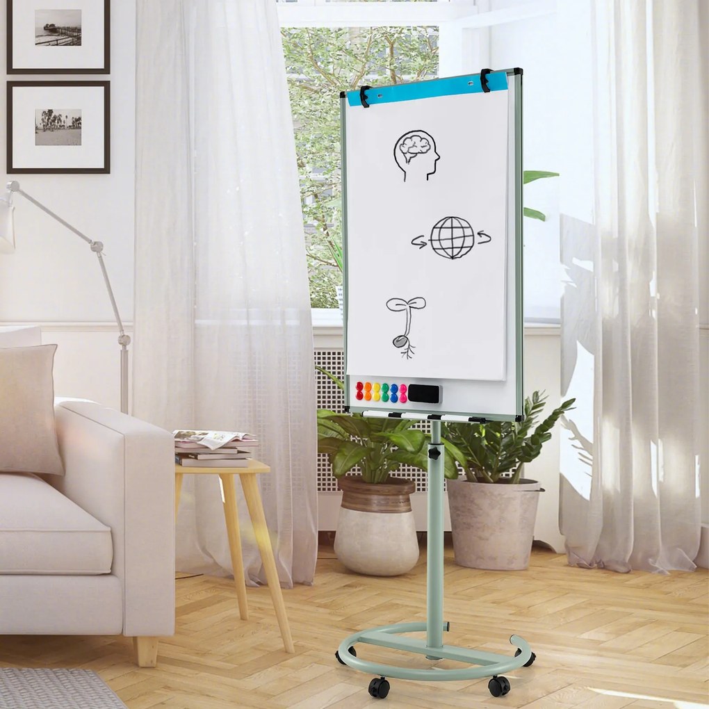 Costway Stojan na flipchart na kolečkách s magnety a fixy, výškově nastavitelná