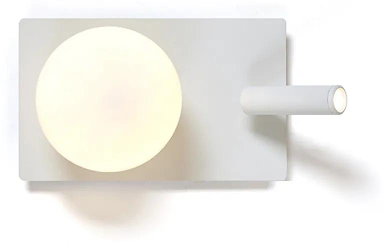 Nástěnné svítidlo s lampičkou na čtení Glos Reader Horizontal Barva: Bílá