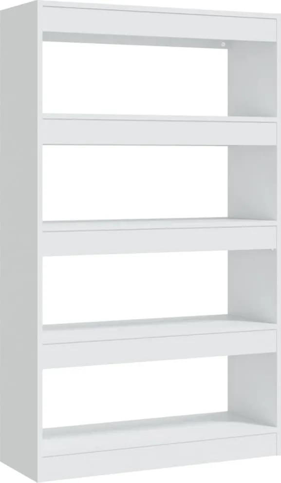 vidaXL Knihovna / dělicí stěna 80x30x135 cm dřevotříska [811709] Barva: Bílá