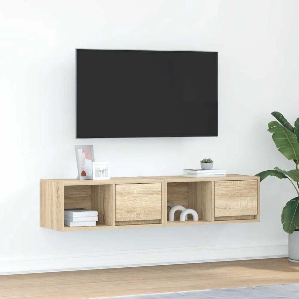 TV skříňky 2 ks Dub Sonoma 60x31x25,5 cm Dřevěné konstrukce
