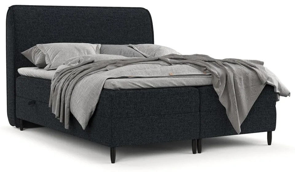 Černá boxspring postel s úložným prostorem 180x200 cm Melba – Maison de Rêve