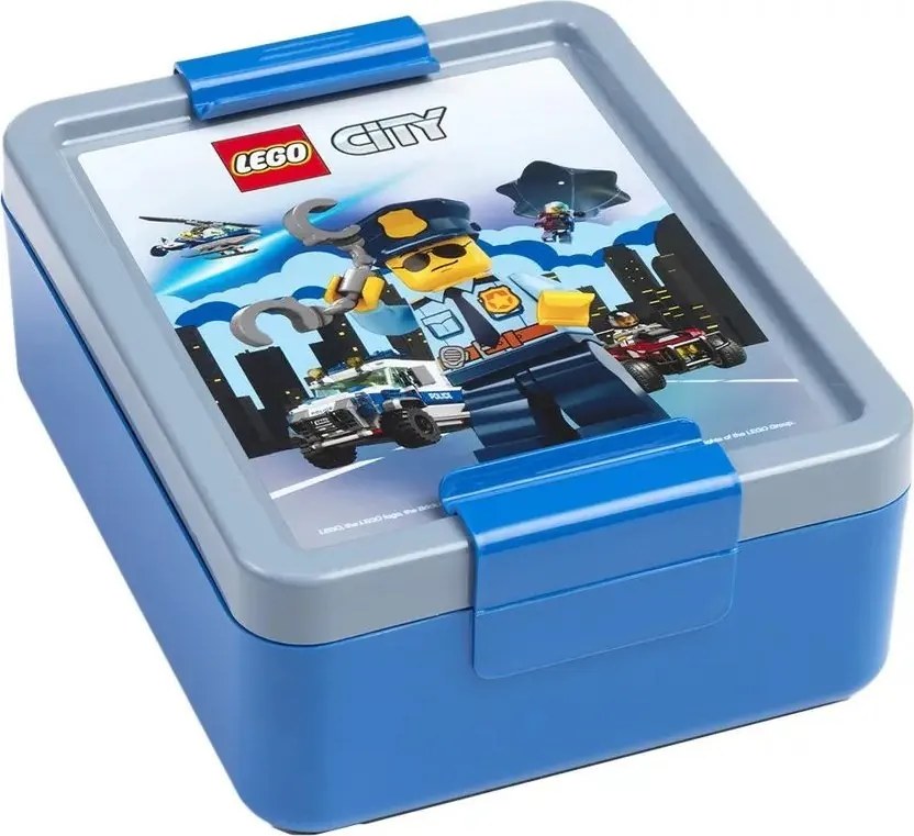 OEM Box svačinový 20 x 17,3 x 7,1 cm + láhev 390 ml, PP + silikon LEGO CITY sada 2díl. [7820934]