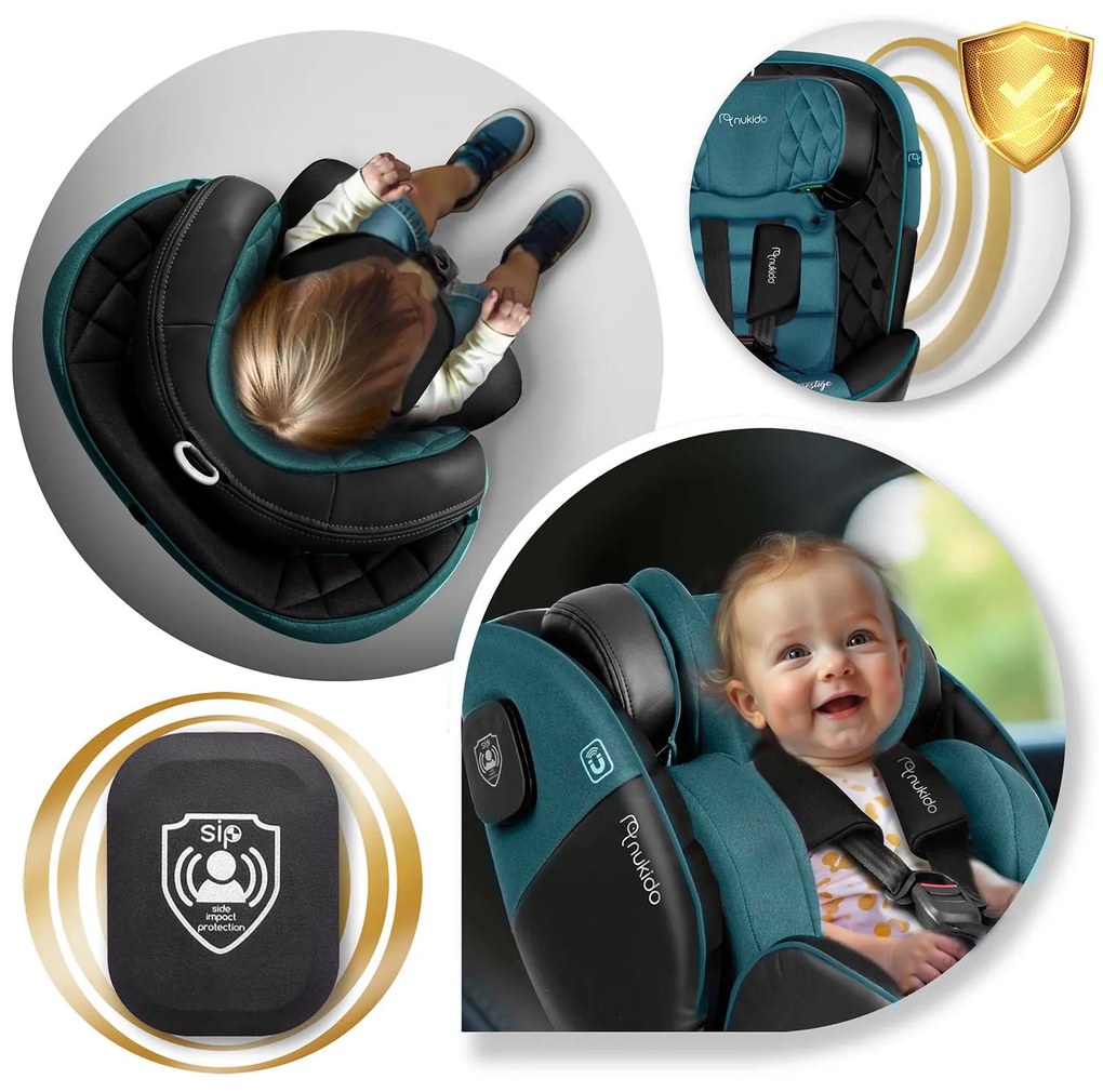 Dětská autosedačka Nukido Prestige Line černá-modrá 0-36 kg ISOFIX