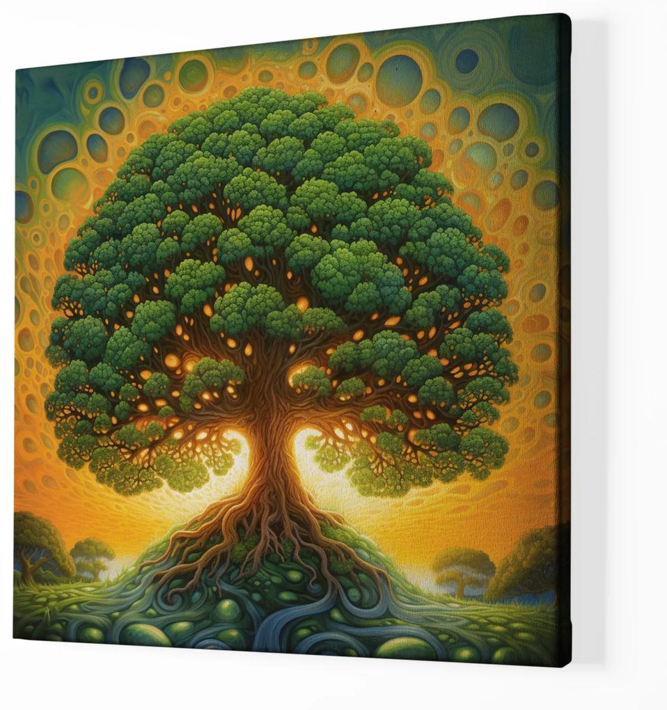 Obraz na plátně - Košatý strom života FeelHappy.cz Velikost obrazu: 140 x 140 cm
