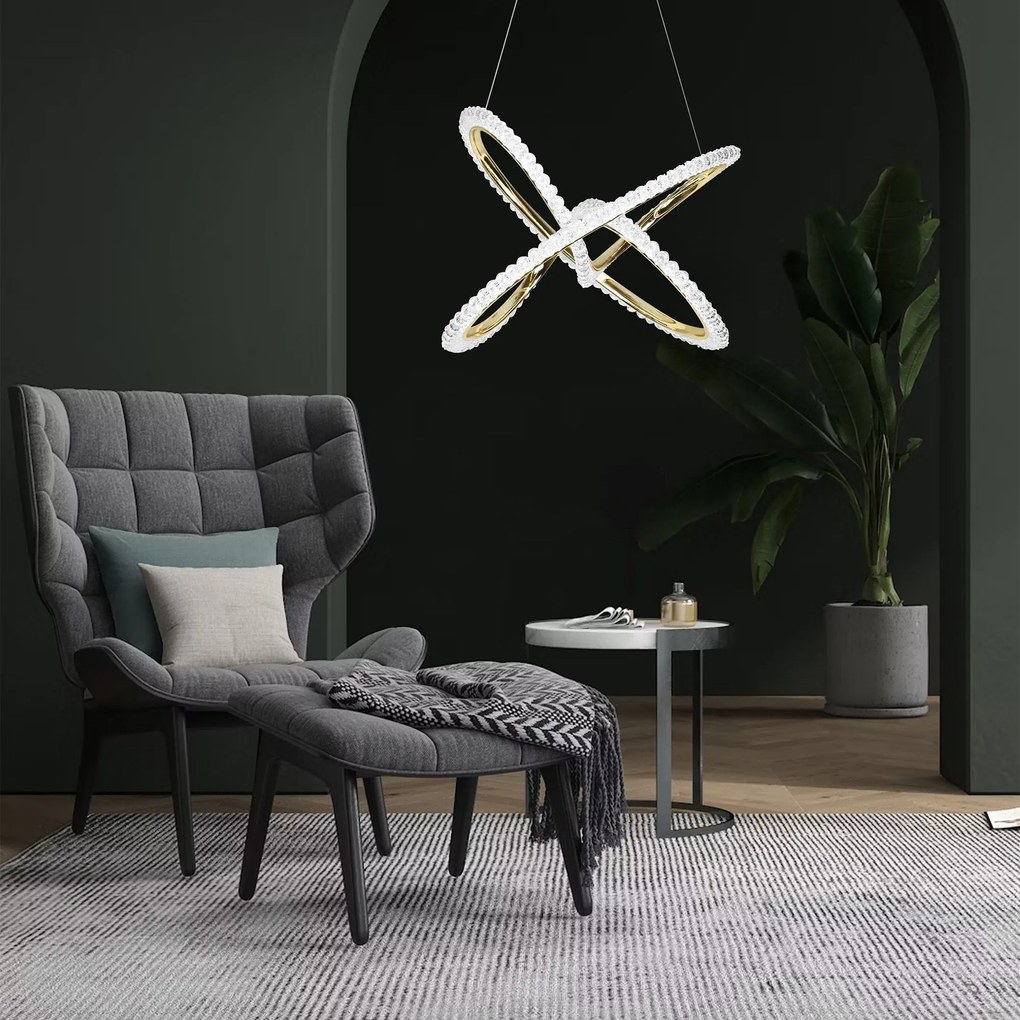 Toolight Moderní LED osvětlení Double Circle G035-CP zlaté