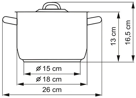 KOLIMAX - české nerezové nádobí Hrnec s poklicí KOLIMAX KLASIK 18 cm, 3,0 l