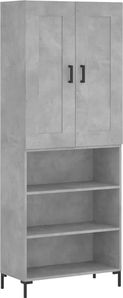 Skříň highboard betonově šedá 69,5x34x180 cm kompozitní dřevo 3200069