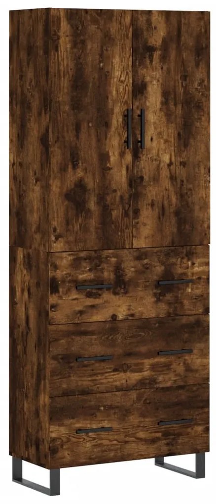 Skříň highboard kouřový dub 69,5 x 34 x 180 cm kompozitní dřevo - Default Title