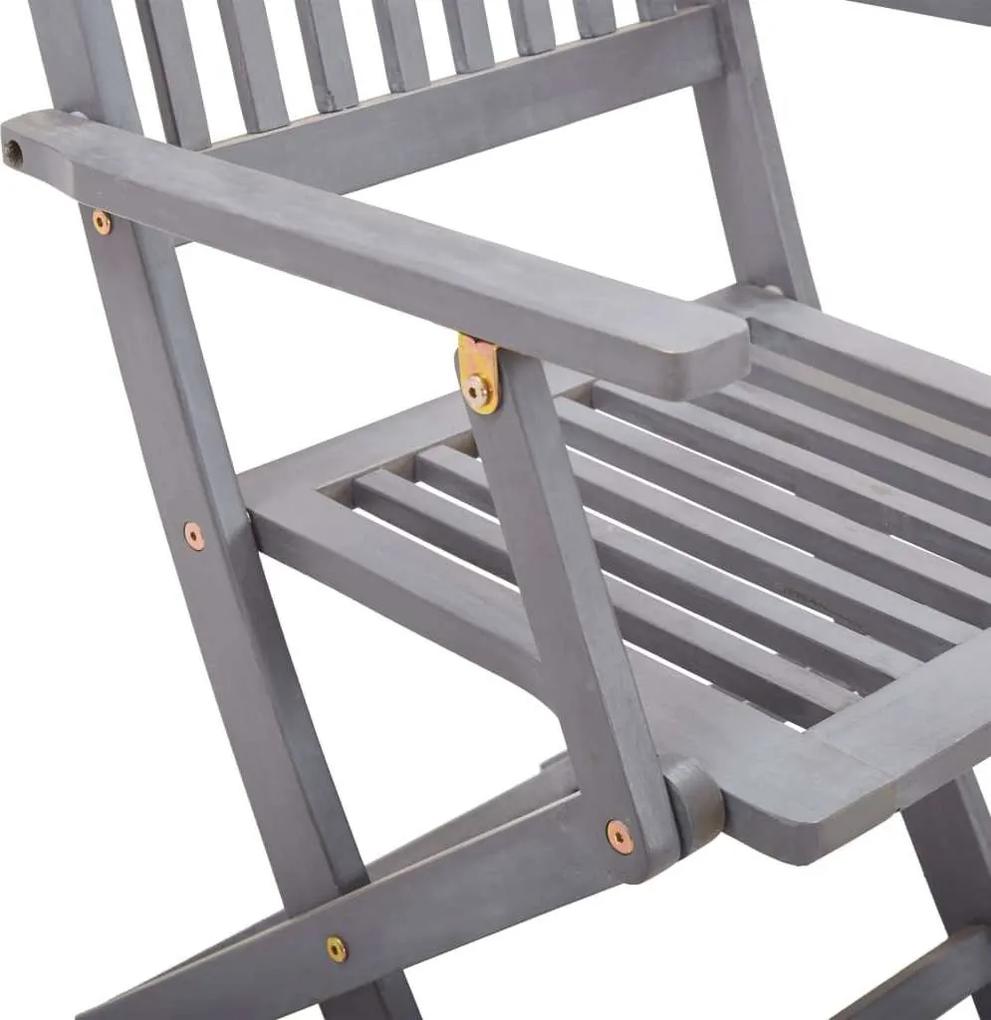 vidaXL Skládací zahradní židle s poduškami 4 ks masivní akáciové dřevo [3064526] Barva: antracitová