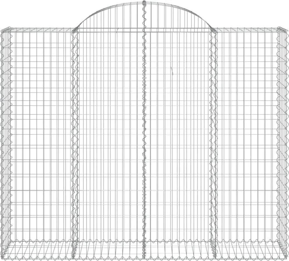Klenuté gabionové koše 3 ks 200x50x160/180cm pozinkované železo 3146384