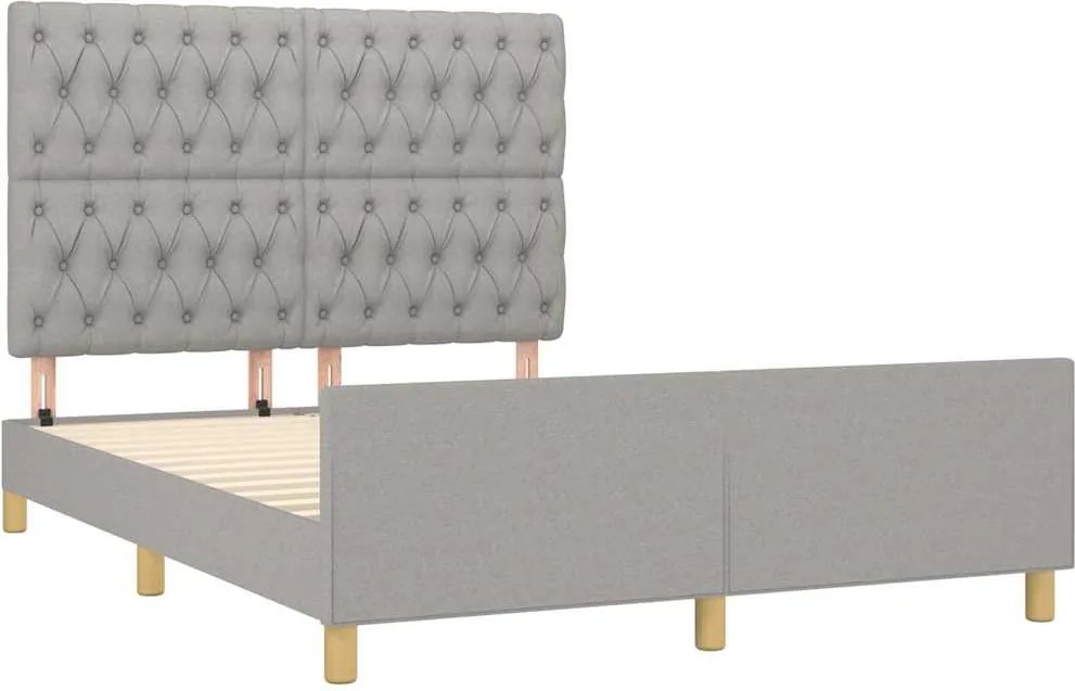 Rám postele bez matrace světle šedý 140 x 190 cm textil 3125292